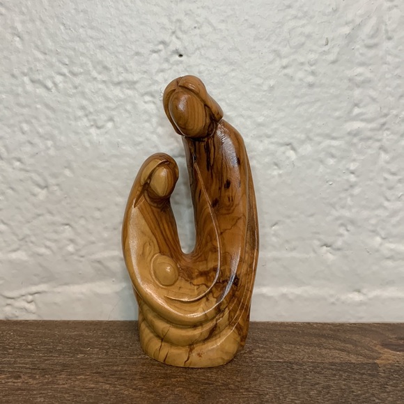 Hand Crafted | Accents | Handcrafted Artisan Olive Wood Carved Mary ...